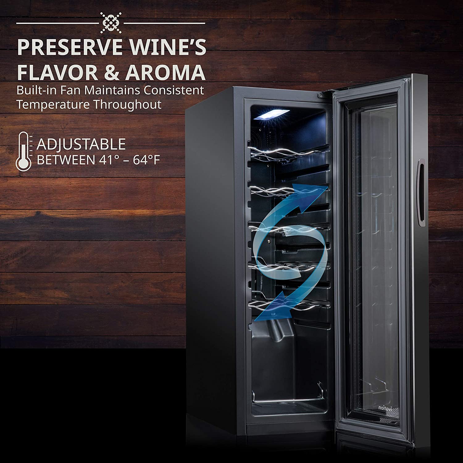 Ivation 12 Bottle Compressor Wine Refrigerator, Freestanding Wine Cool ...