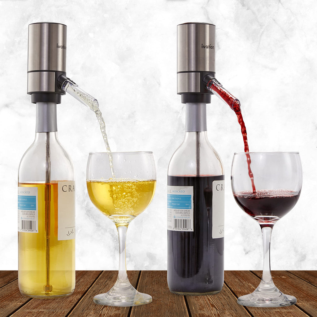 Ivation Wine Aerator & Wine Dispenser with Extension Rod, Battery-Oper ...