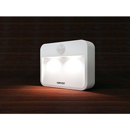 Ivation 2-LED Super Bright Automatic Motion & Light Sensing Nightlight ...
