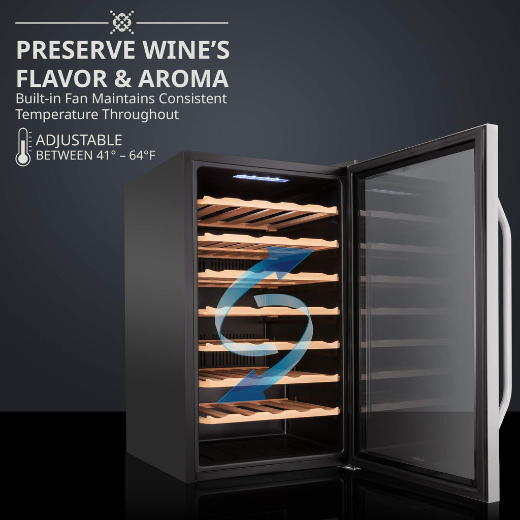 Ivation 51 Bottle Compressor Wine Refrigerator, Freestanding Wine Cool ...