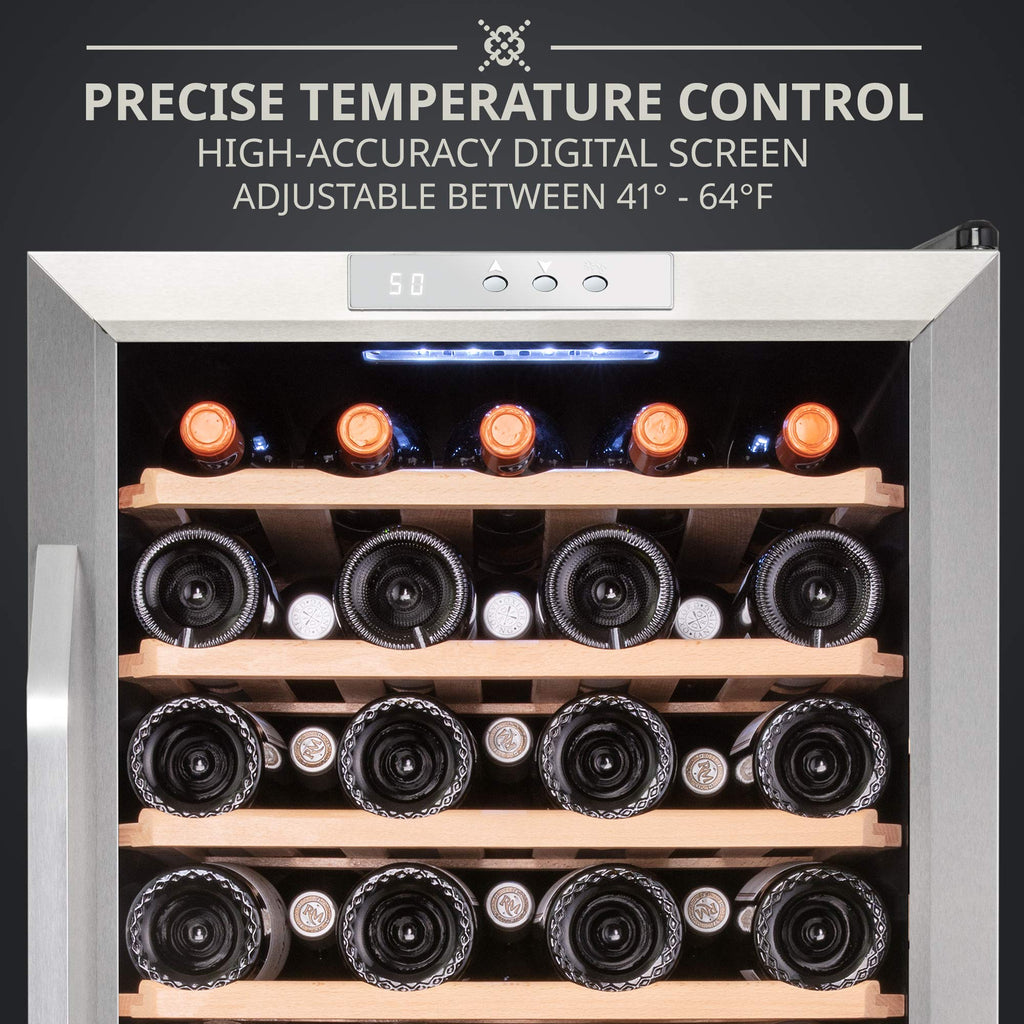 Ivation 51 Bottle Compressor Wine Refrigerator, Freestanding Wine Cool ...