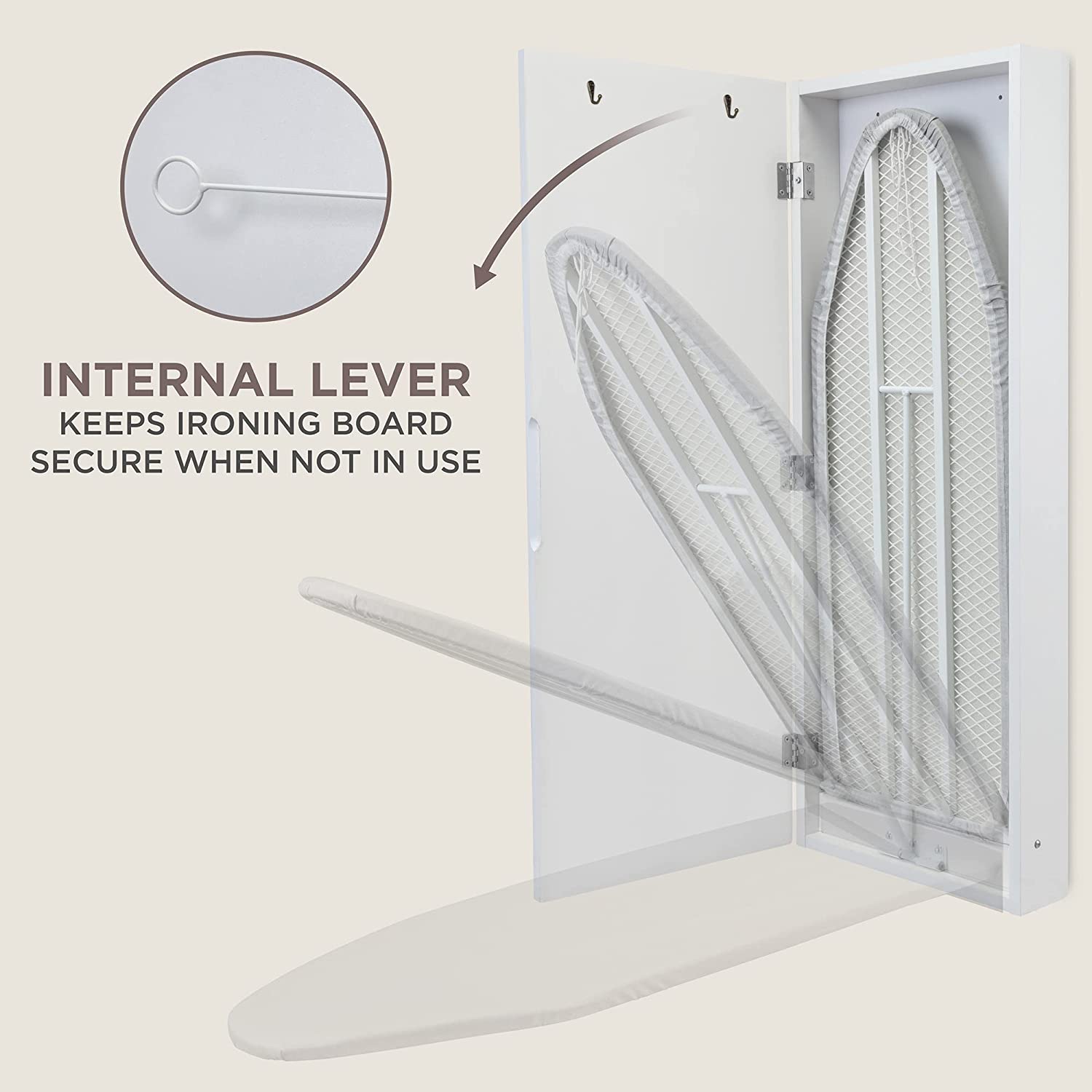 Ivation Ironing Board, Wall Mounted Ironing Board Cabinet W/Left Side ...