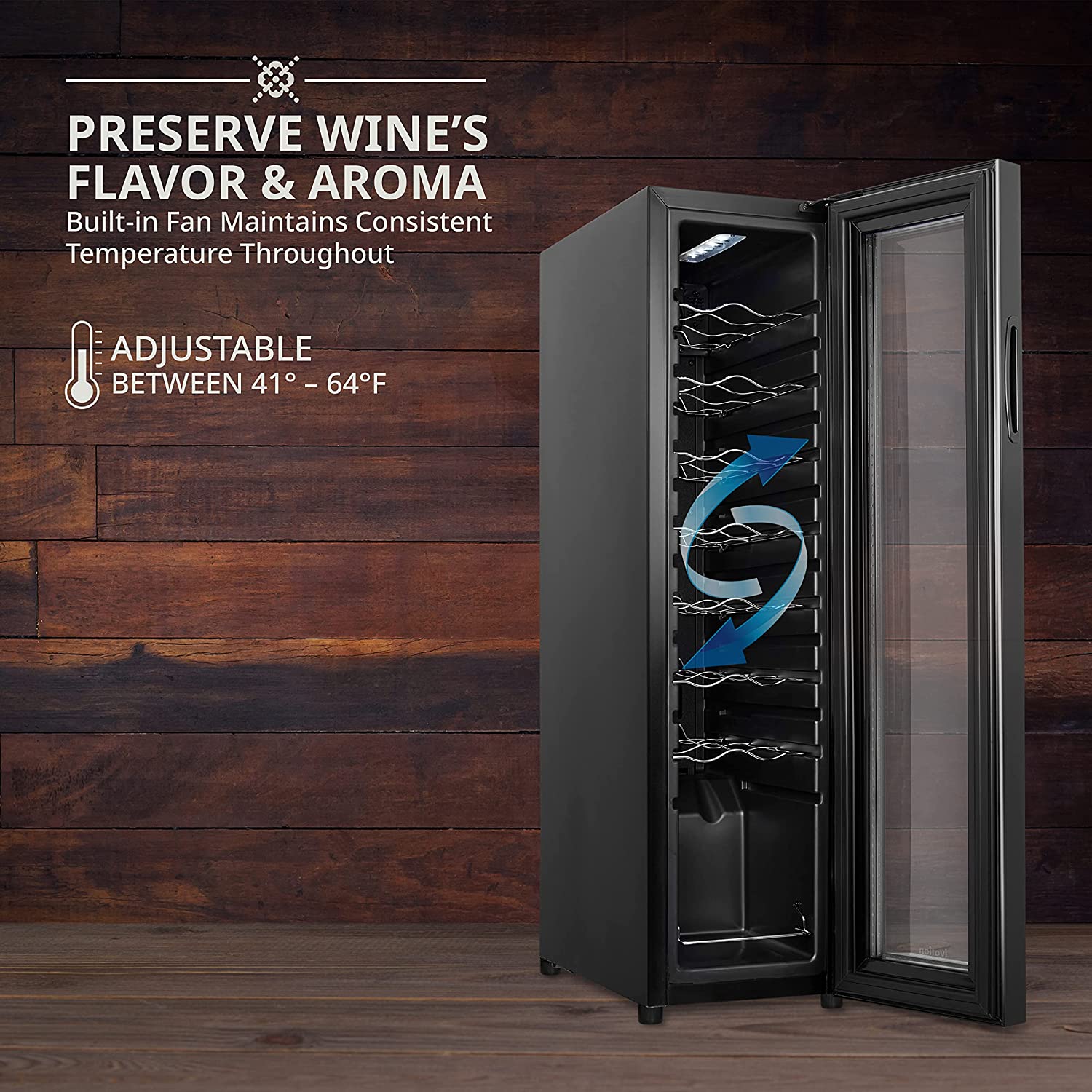 Ivation 16 Bottle Compressor Wine Refrigerator, Freestanding Wine Cool ...