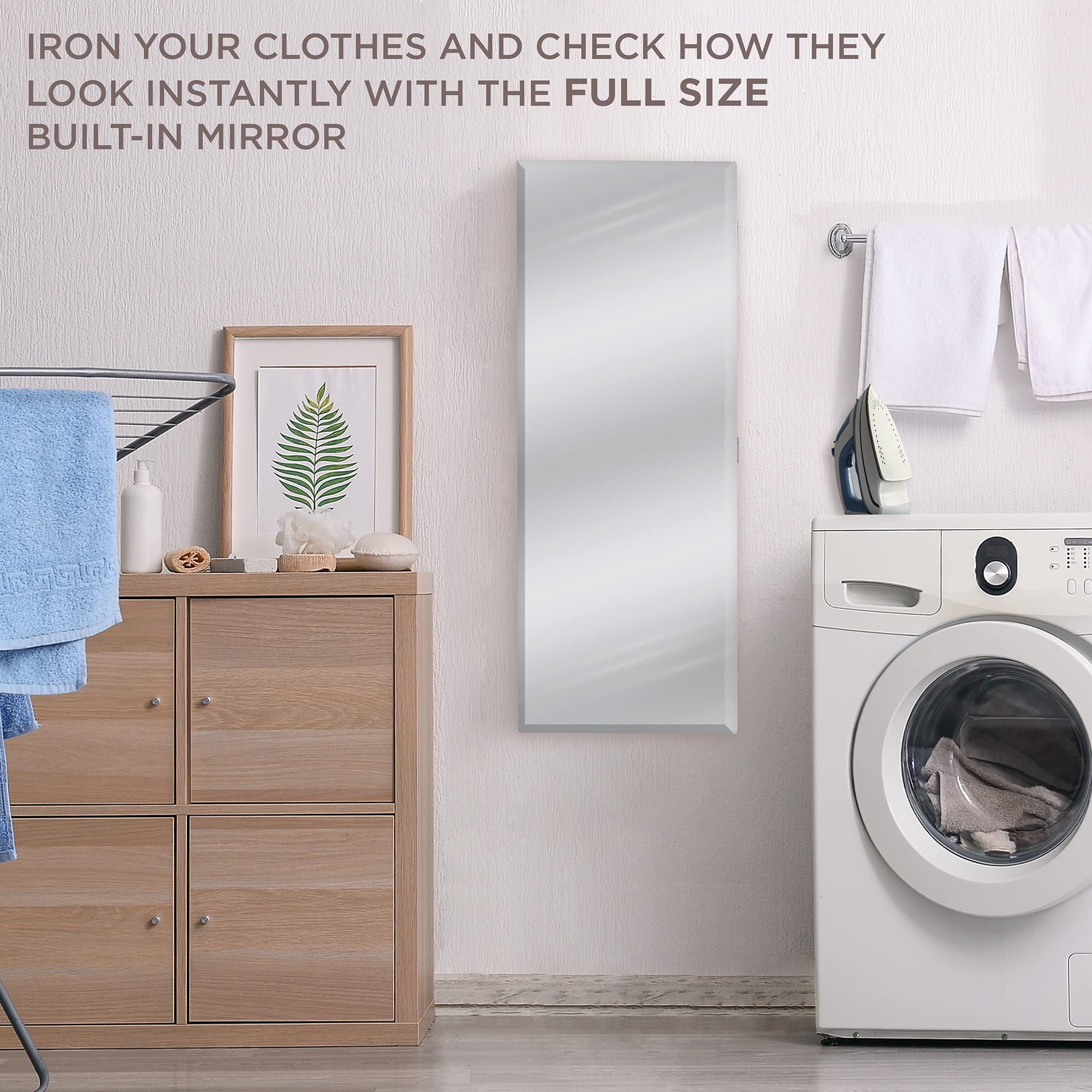 Ivation Ironing Board, Wall Mounted Ironing Board Cabinet W/Right Side ...