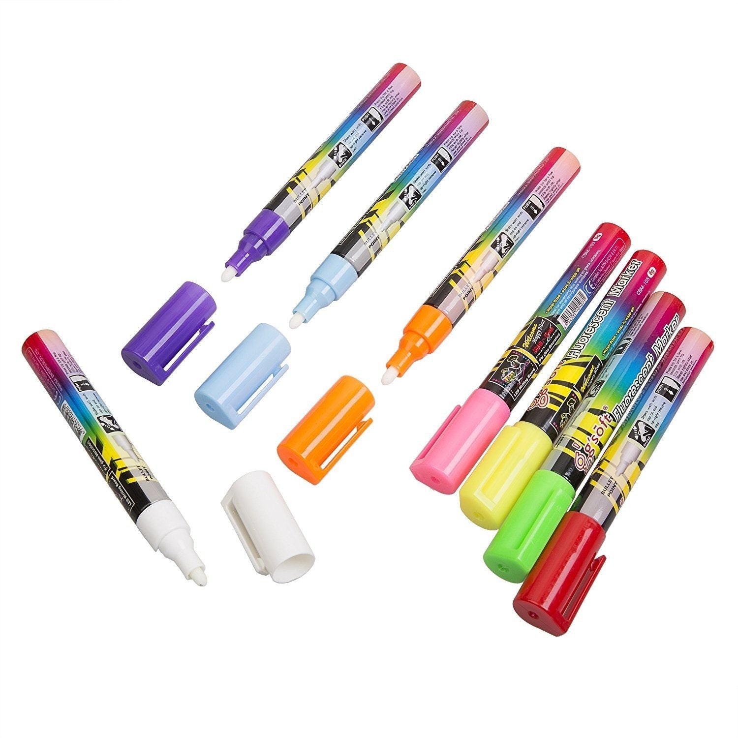 Ivation 6mm Water-Based Fluorescent Paint Markers for LED Boards ...