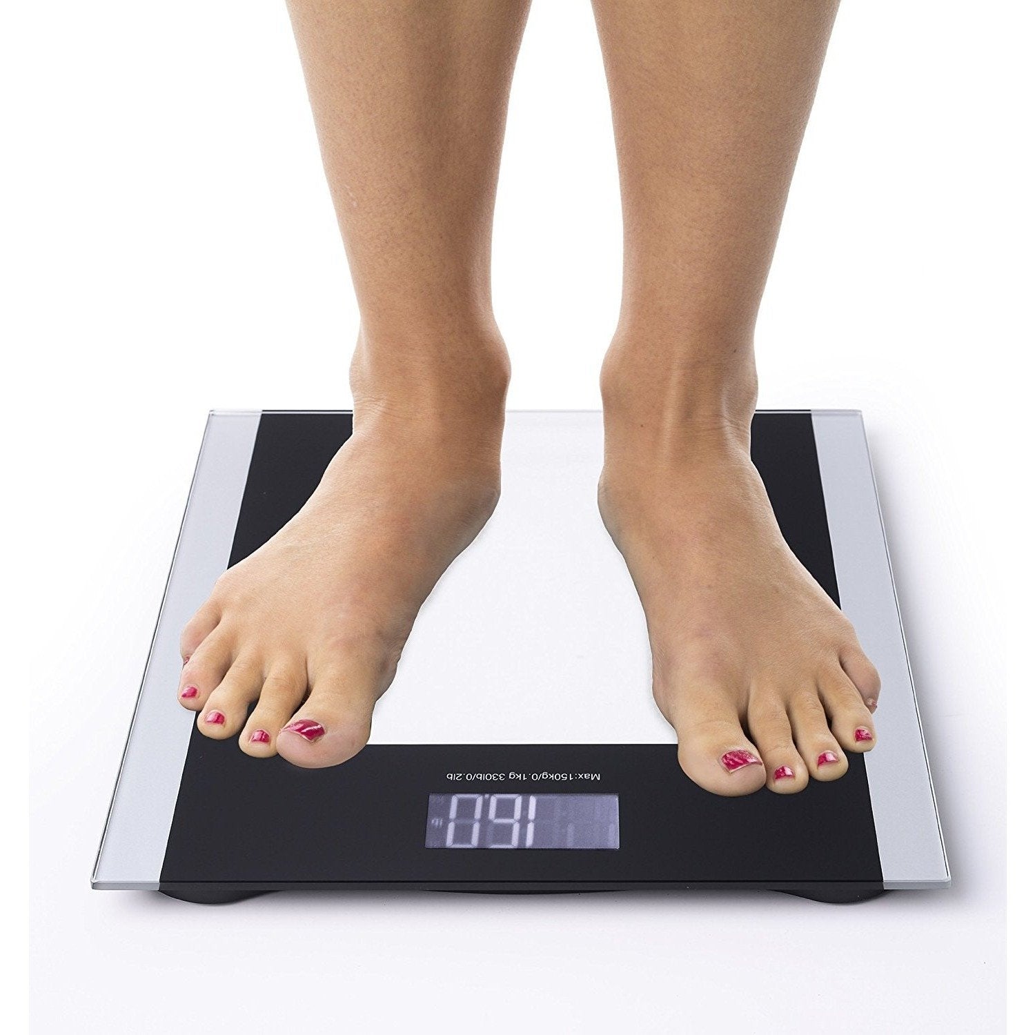 Ivation Ultra Thin LCD Tempered Glass Digital Bathroom & Gym Scale ...