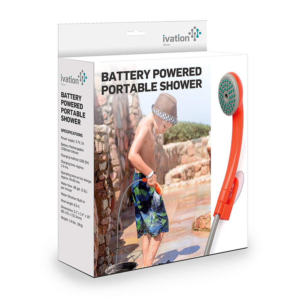 Ivation Portable Outdoor Shower, Battery Powered - Compact Handheld Re ...