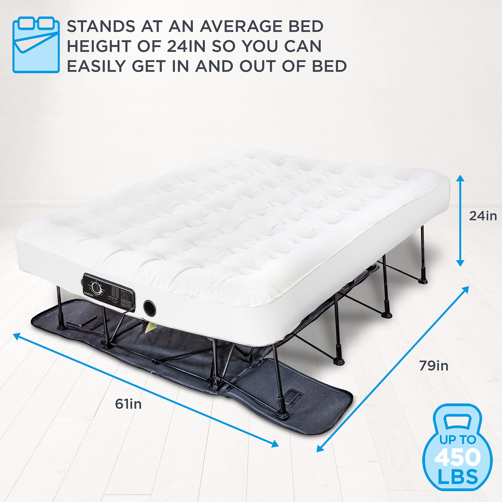 Ivation Ez Bed Air Mattress Queen Air Mattress With Built In Pump D
