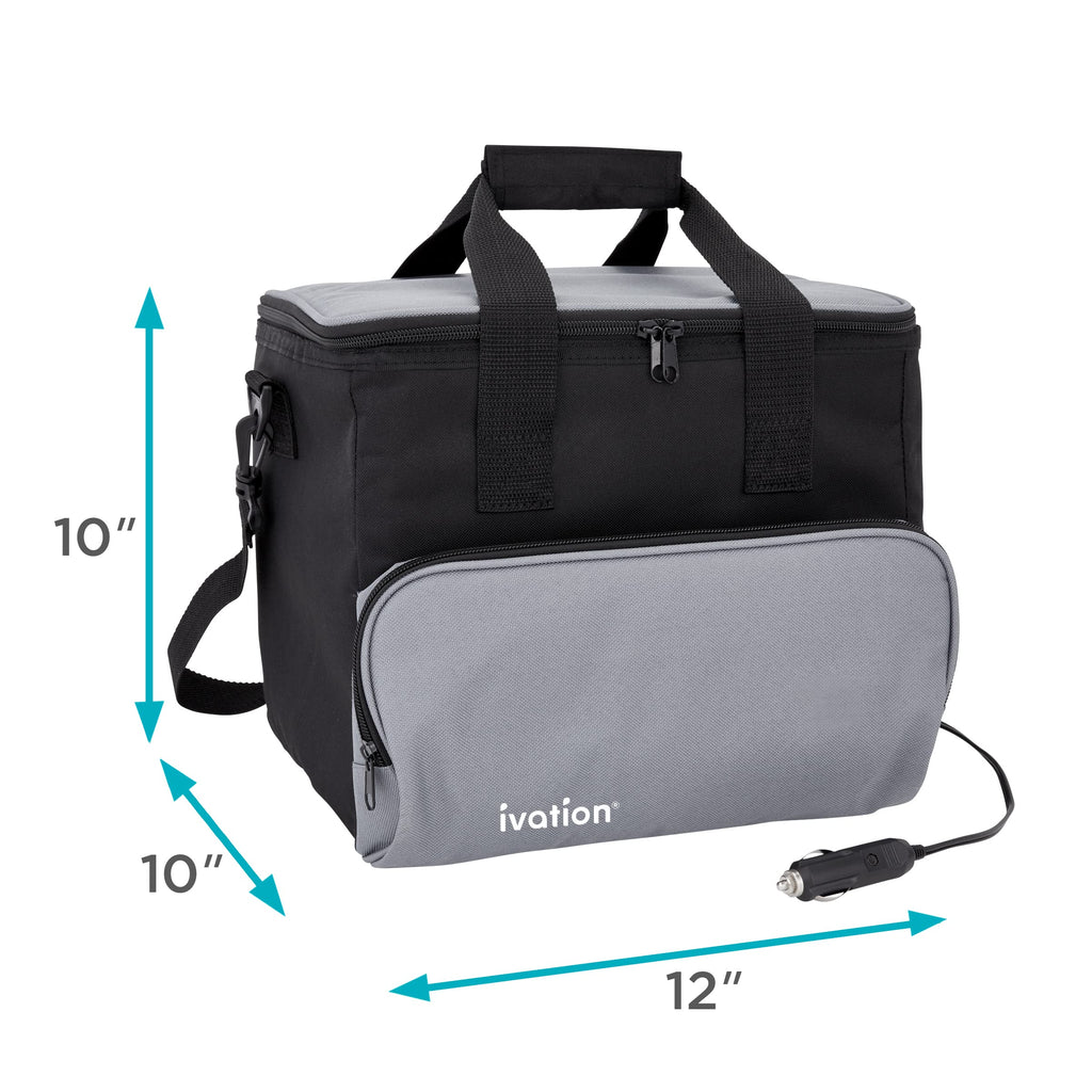 Ivation Electric Cooler Bag, 15 L Portable Thermoelectric 12 Volt Cool ...