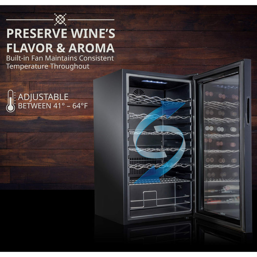 Ivation 34 Bottle Compressor Wine Refrigerator, Freestanding Wine Cool ...
