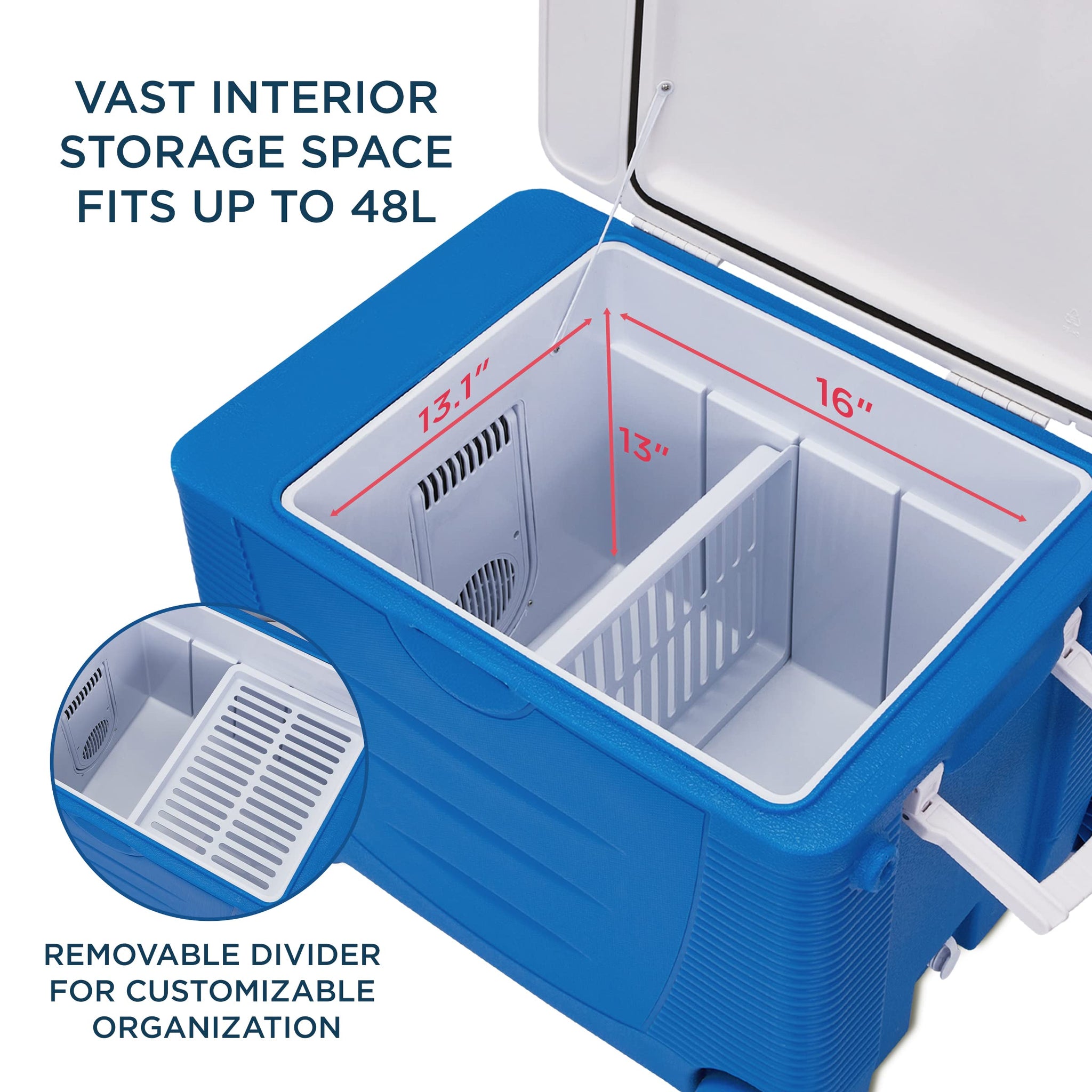 Ivation Electric Cooler & Warmer, 48 L Portable Thermoelectric 12 Volt ...