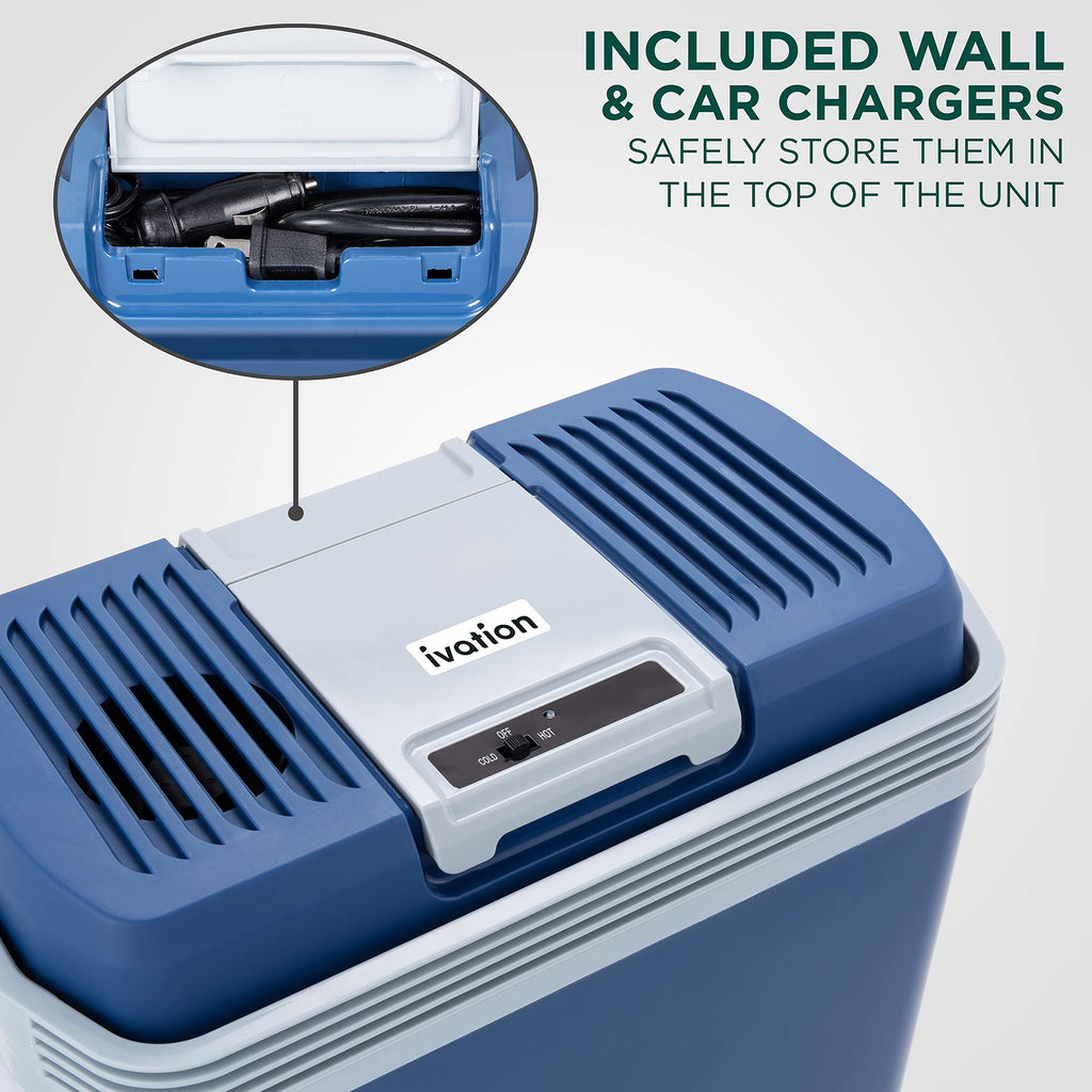 Ivation Electric Cooler & Warmer, 24 L Portable Thermoelectric 12 Volt ...